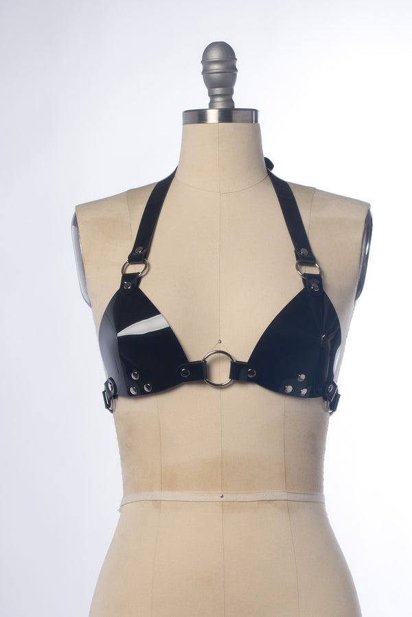 Apatico - Jett Harness Bra - Black Pvc - Black Vegan Leather - Gothic