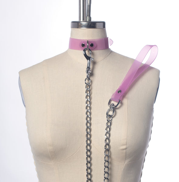Apatico - Chain Leash & Collar Set - Blush Pink - Lavender - Pastel