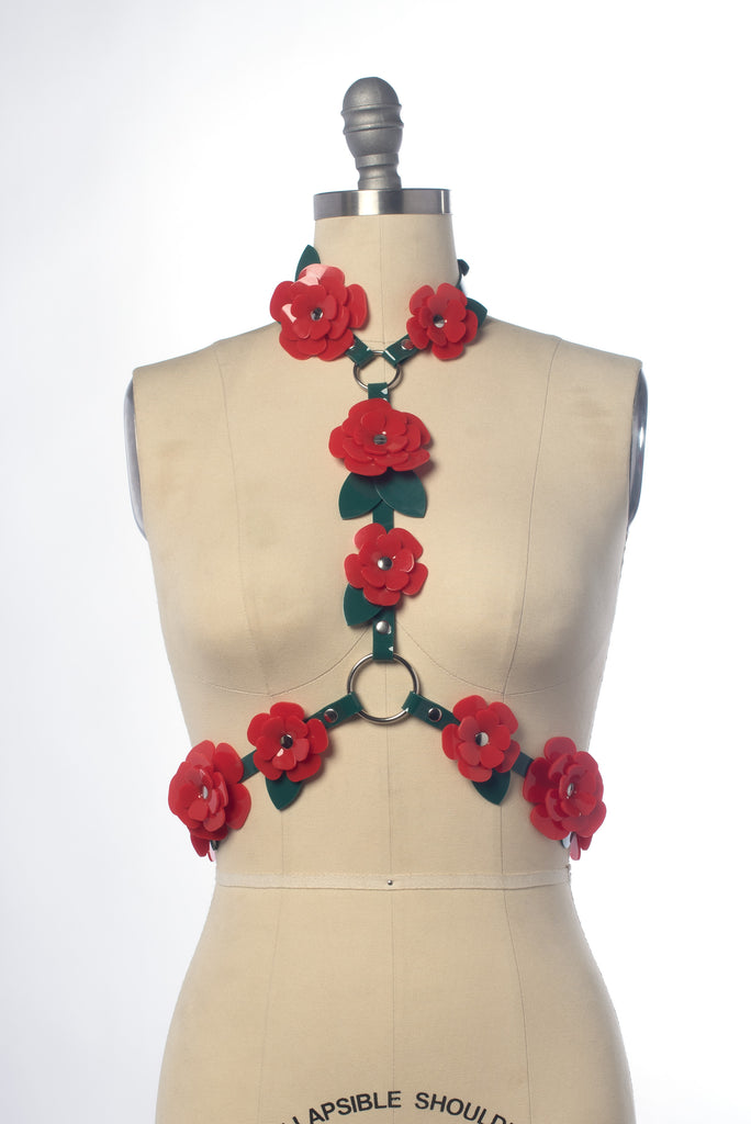Apatico - Rose Red Harness - Gothic Floral - Romantic