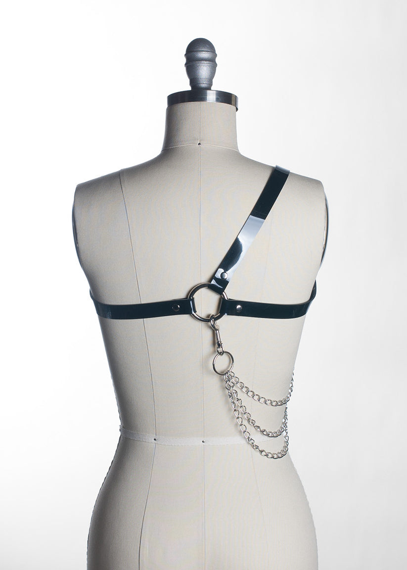Apatico - Chronos Chained Chest Harness - Industrial - Pvc - Leather