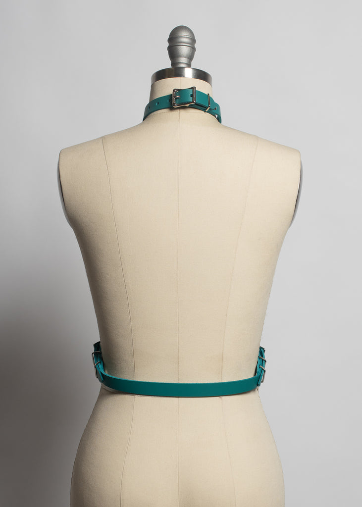 Apatico - Colorful Svelte Harness - Teal Green Leather - Pop of Color