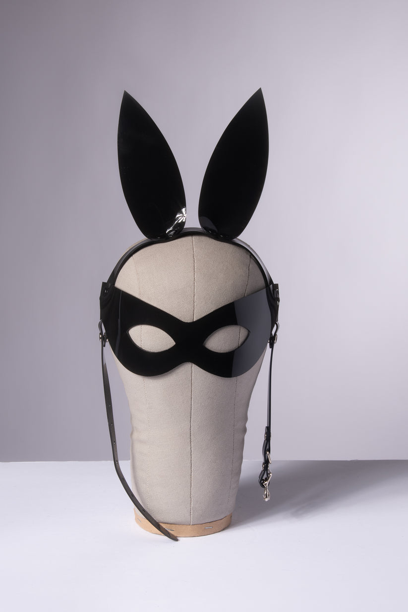 Apatico - Harness Bunny Ears Mask Headpiece - PVC & Leather