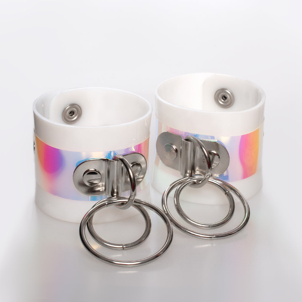 Apatico - Opalescent Trouble O-Ring Cuff Bracelet - Iridescent PVC