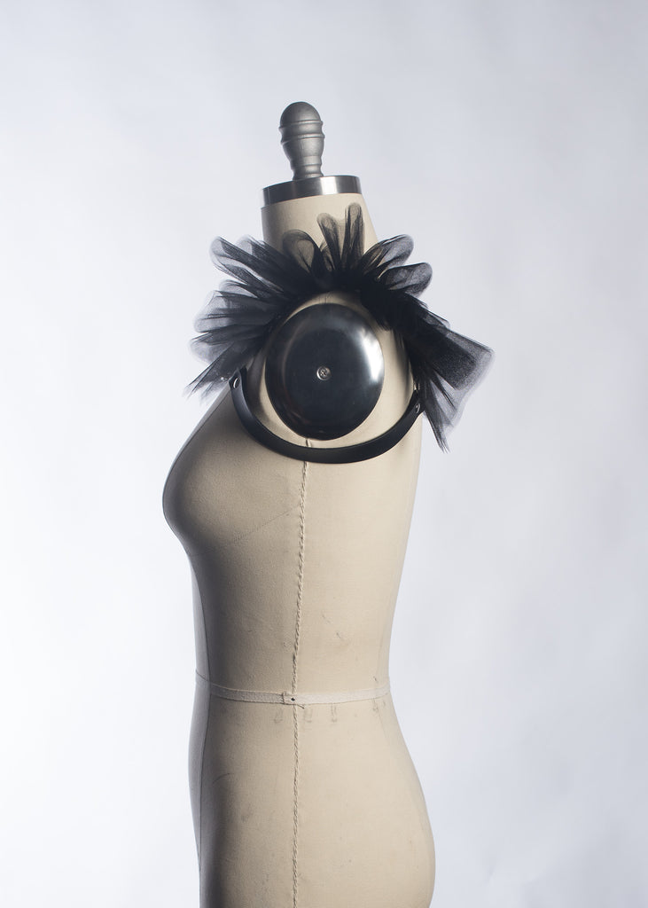 Apatico - Giselle Ruffle Sleeve Chest Harness Top - Tulle Mesh - Doll