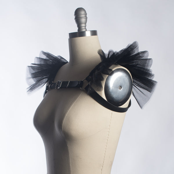 Apatico - Giselle Ruffle Sleeve Chest Harness Top - Tulle Mesh - Doll