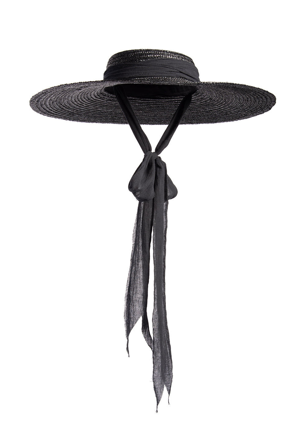 Apatico - Corinne Hat - Wide Brim Black Straw Hat - Witchy Summer Goth